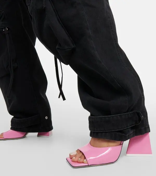 Attico Devon Patent Leather Mules - Pink