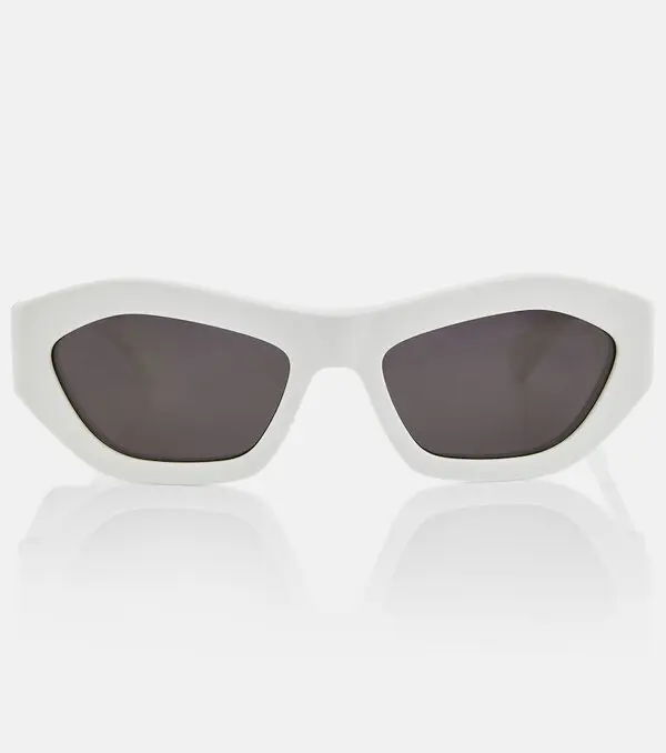 Bottega Veneta Angle Hexagonal Cat-eye Sunglasses - White