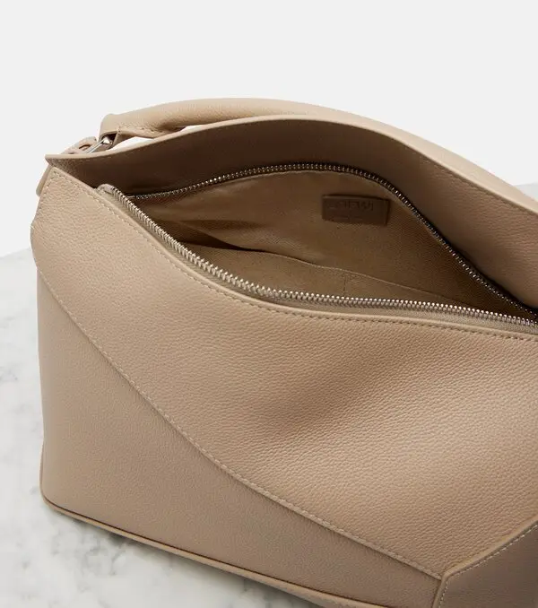 Loewe Puzzle Edge Leather Top-handle Bag - Beige