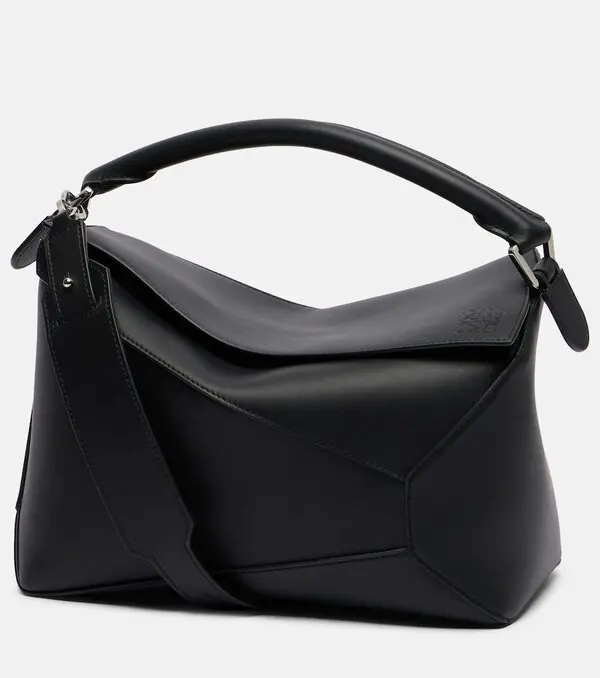 Loewe Puzzle Edge Leather Top-handle Bag - Black