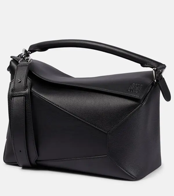 Loewe Puzzle Edge Leather Top-handle Bag - Black