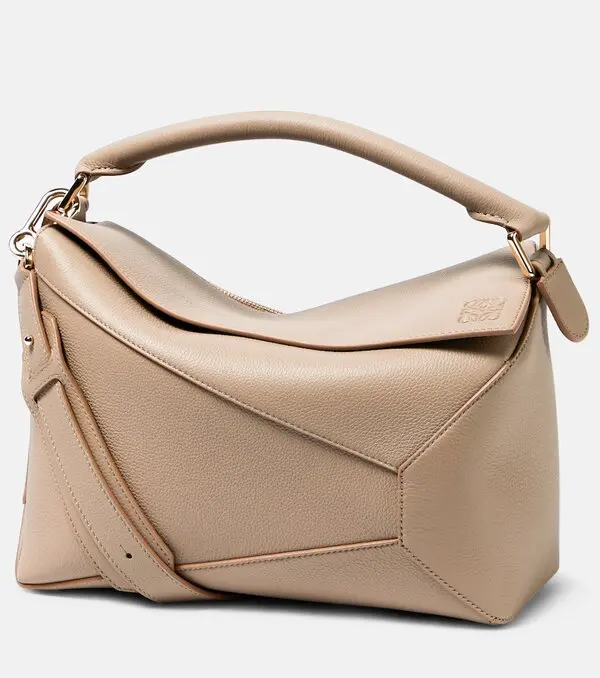Loewe Puzzle Edge Leather Top-handle Bag - Neutrals