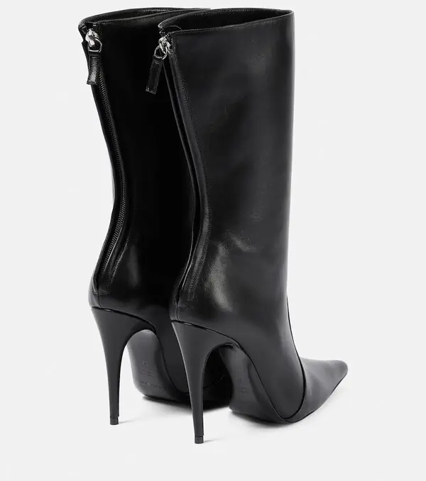 Magda Butrym Leather Pointed Toe Zip Up Stiletto Boots