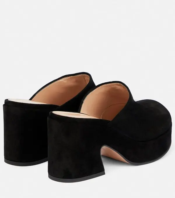 GIANVITO ROSSI Lyss Suede Platform Clogs - Black