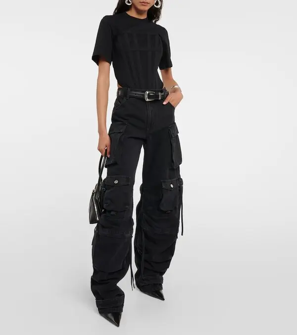 DION LEE Corset Cotton Jersey T-shirt