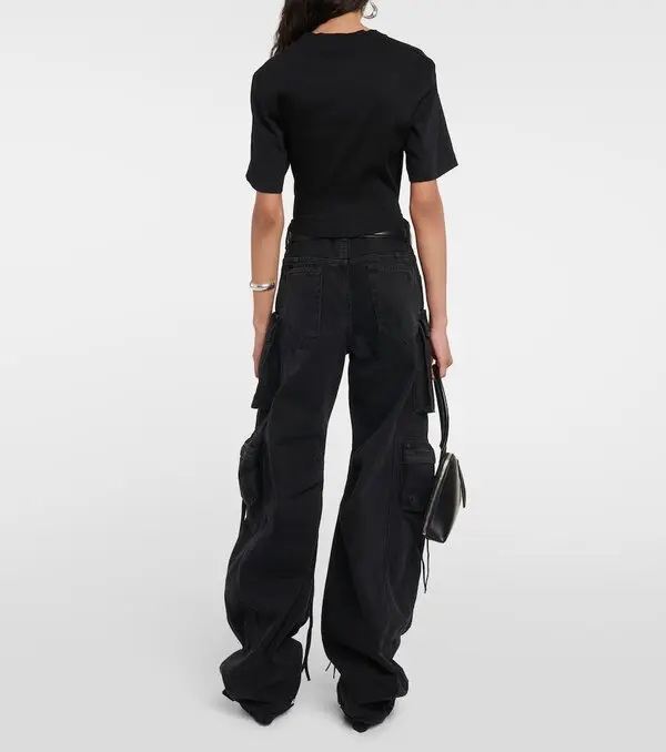 DION LEE Corset Cotton Jersey T-shirt