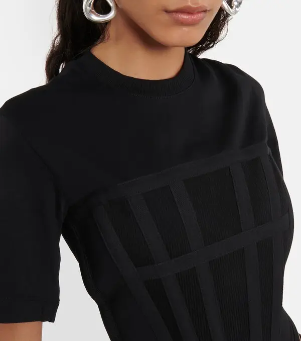 DION LEE Corset Cotton Jersey T-shirt