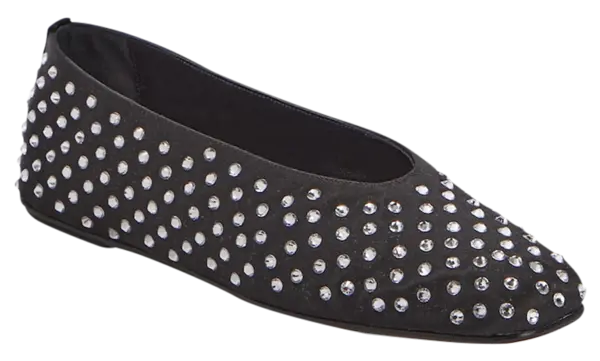Magda Butrym Embellished Satin Ballet Flats - Black