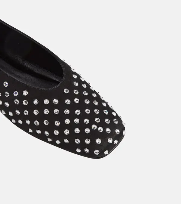 Magda Butrym Embellished Satin Ballet Flats - Black