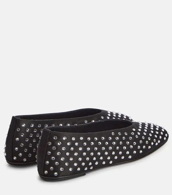Magda Butrym Embellished Satin Ballet Flats - Black