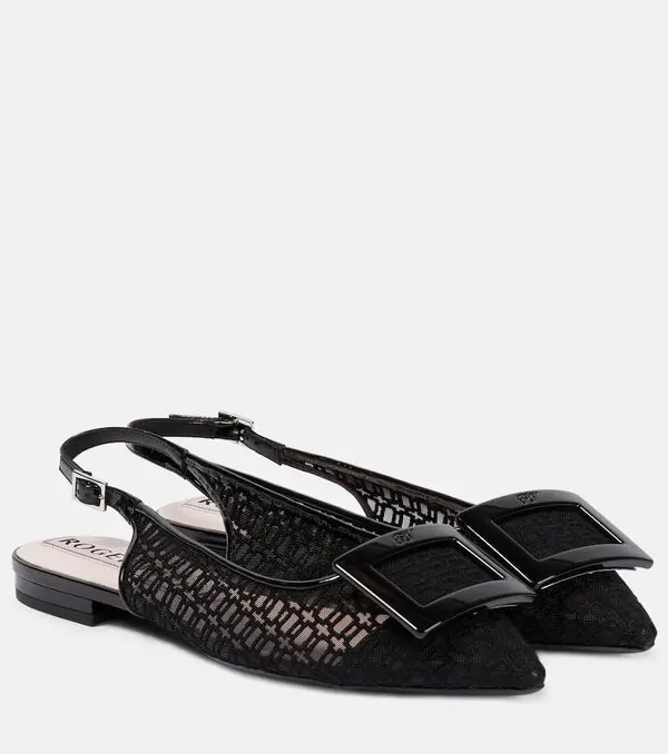 ROGER VIVIER Gommettine Net Slingback Flats