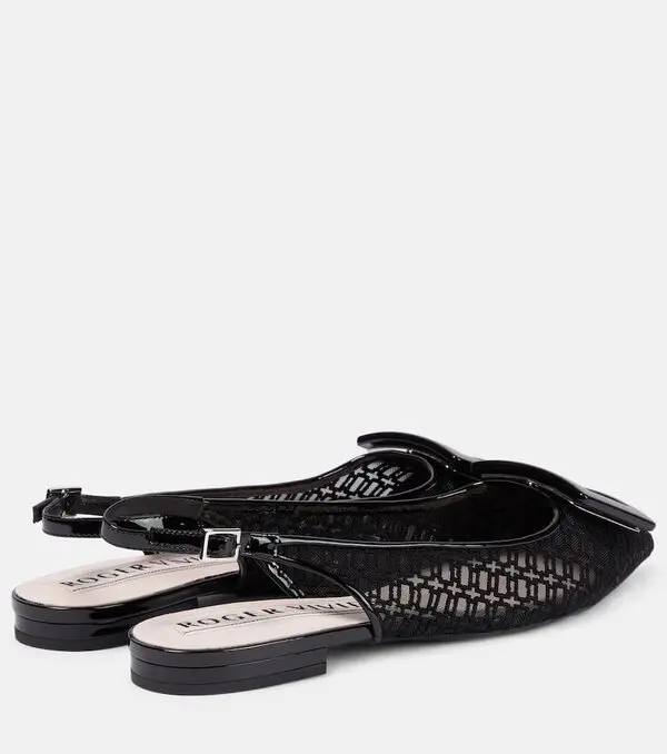 ROGER VIVIER Gommettine Net Slingback Flats