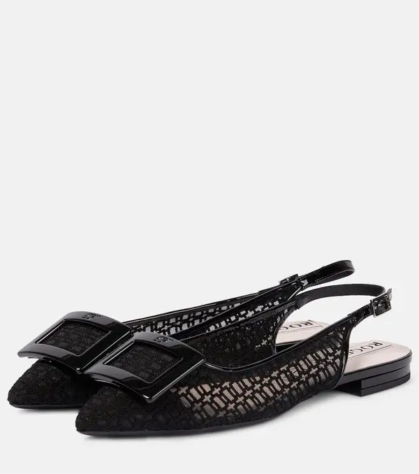 ROGER VIVIER Gommettine Net Slingback Flats