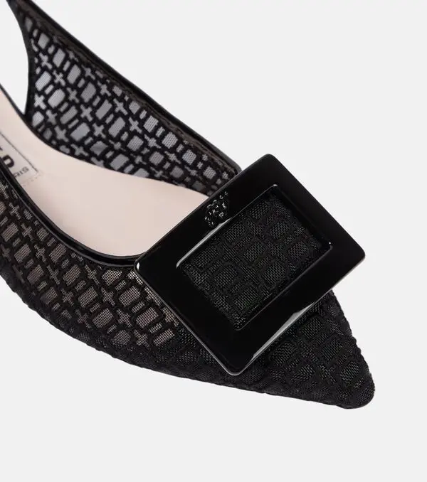 ROGER VIVIER Gommettine Net Slingback Flats