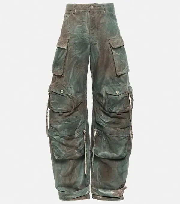 Attico Fern Oversized Cargo Pants - Green