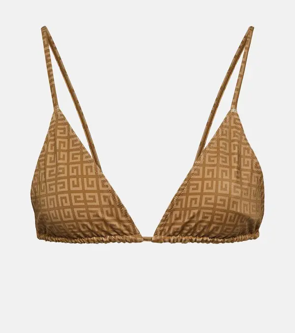 GIVENCHY ジバンシー水着 ビキニ ブラウン ゴールドロゴswimwear Givenchy 4g Bikini Top In Brown - 40% Off | Editorialist