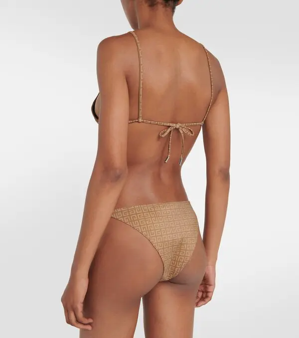 GIVENCHY ジバンシー水着 ビキニ ブラウン ゴールドロゴswimwear Givenchy 4g Bikini Top In Brown - 40% Off | Editorialist
