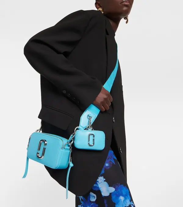Blue Chrome Marc Jacobs Leather Utility Bag Marc Jacobs The Utility Snapshot Crossbody Bag | Blue | FARFETCH main image 3