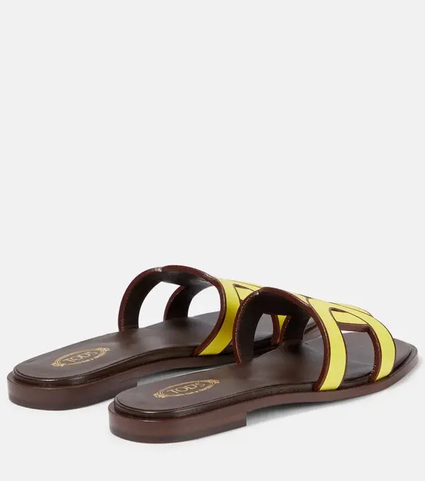 TOD'S Leather Slides - Yellow