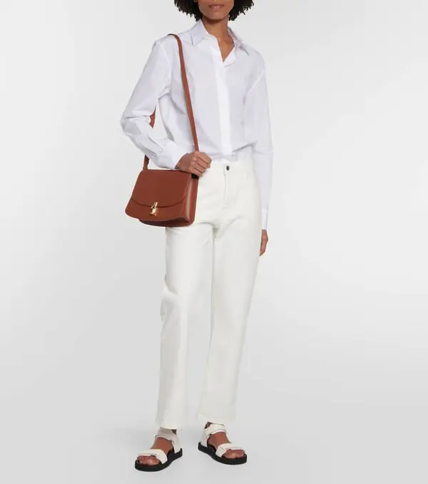 THE ROW Hook And Loop Leather Sandals - White