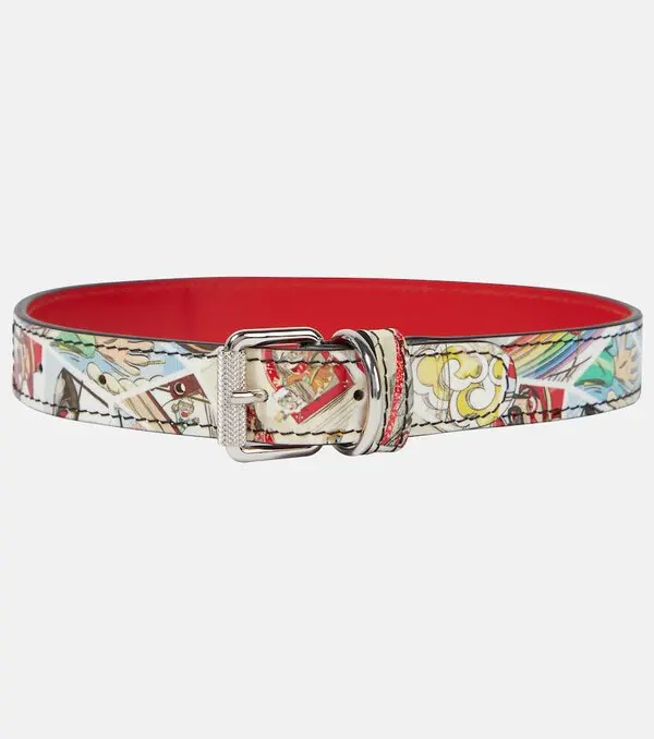 CHRISTIAN LOUBOUTIN Loubicollar Printed Leather Dog Collar - Multicoloured