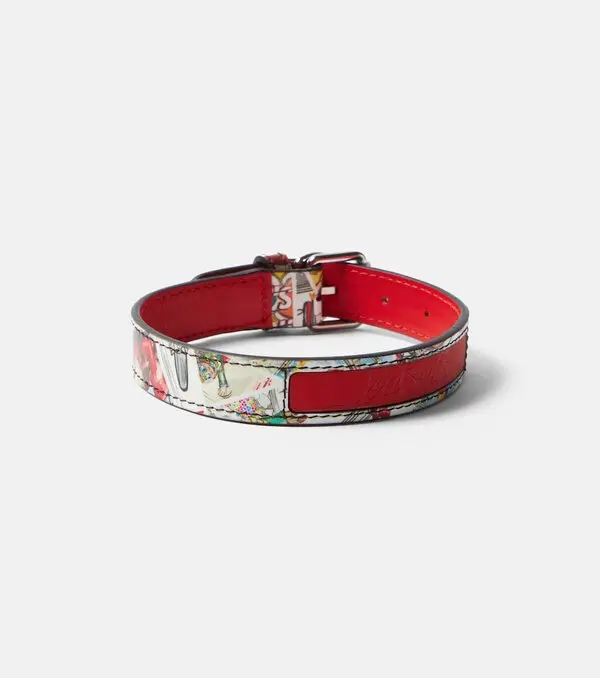 CHRISTIAN LOUBOUTIN Loubicollar Printed Leather Dog Collar - Multicoloured