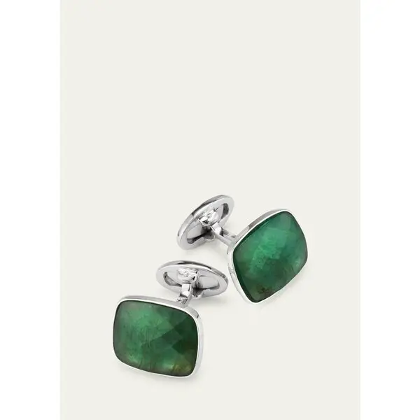 JAN LESLIE Square Emerald Cufflinks
