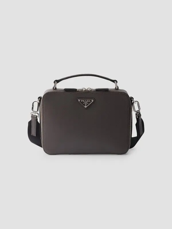 Prada Brique Saffiano Leather Bag - Grey