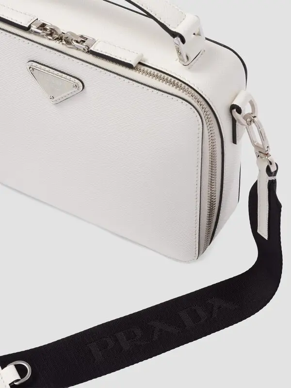 Prada Brique Saffiano Leather Bag - White