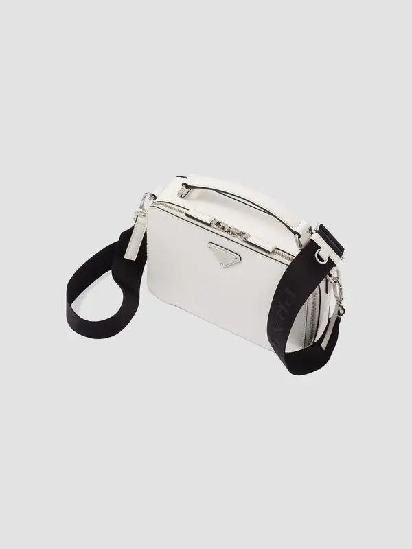Prada Brique Saffiano Leather Bag - White