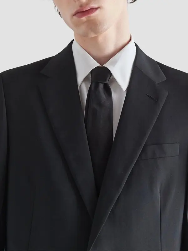 Prada Single Breasted Wool And Mohair Suit - Black