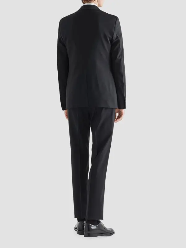Prada Single Breasted Wool And Mohair Suit - Black