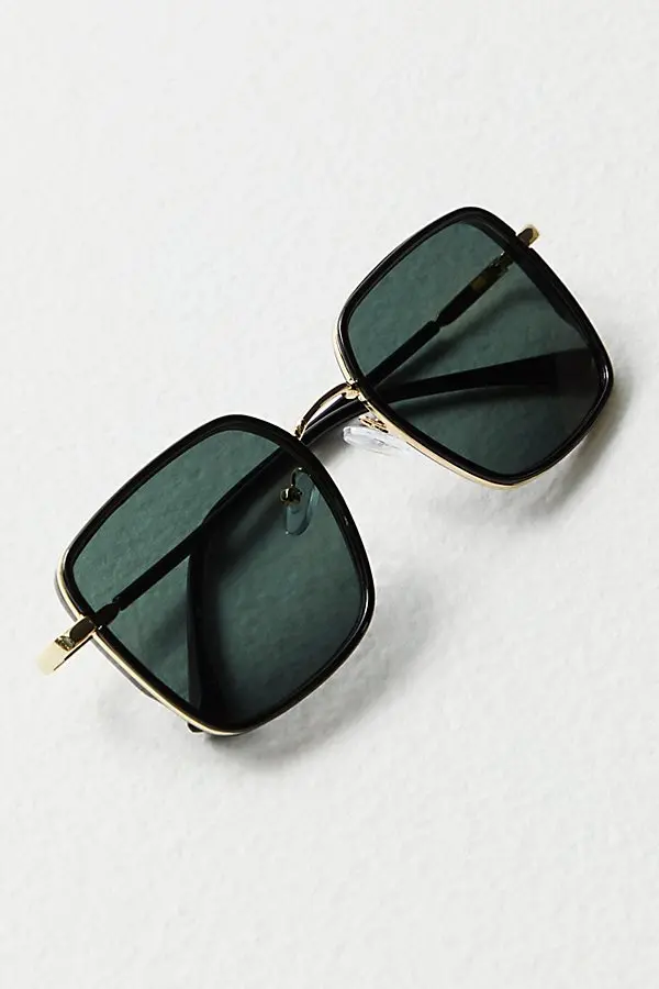 Free People Beau Square Sunglasses - Black