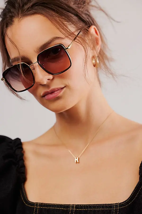 Free People Beau Oversized Square Sunglasses - Blackberry
