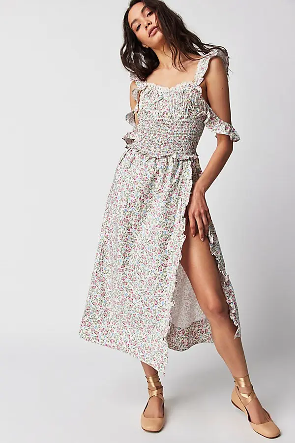 For Love & Lemons Amalfi Midi Dress In Multi - 48% Off | Editorialist