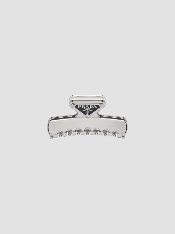 Prada Metal Hair Clip - Silver