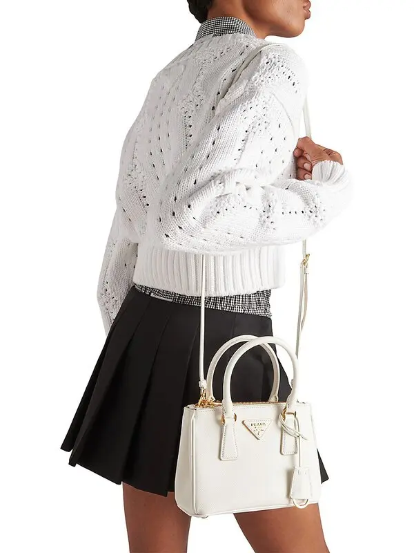 Prada Galleria Saffiano Leather Mini Bag - White
