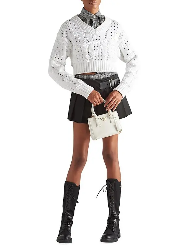 Prada Galleria Saffiano Leather Mini Bag - White