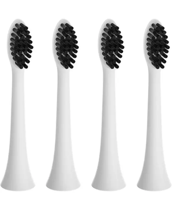 PURSONIC Replacement Toothbrush Heads Charcoal Infused Bristles Compatible With Sonicare Electric Toothbrush - White Head  Black Bristles