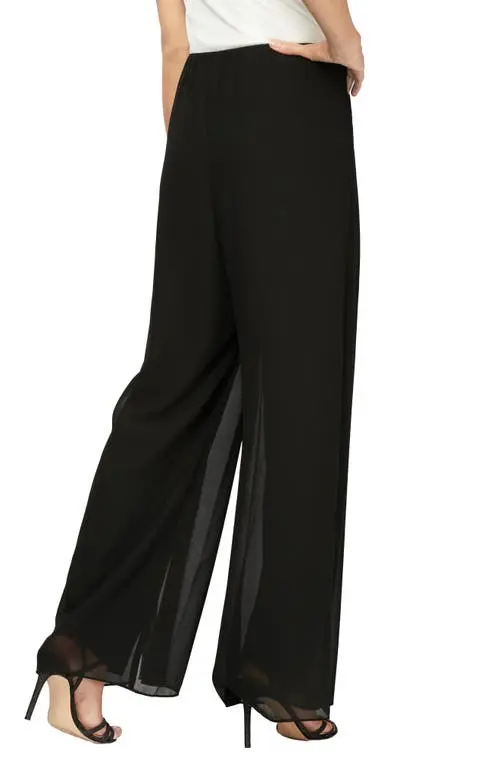 Alex Evenings Gauzy Wide Leg Pants