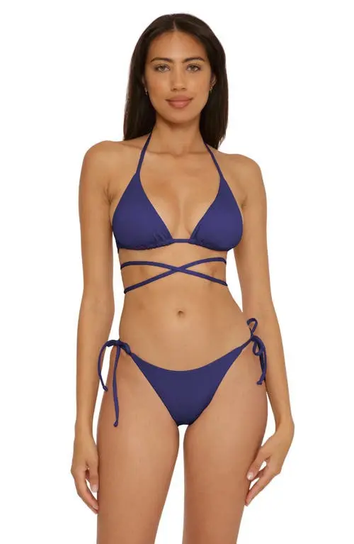 BECCA By Rebecca Virtue Color Code Wraparound Triangle Bikini Top - Navy