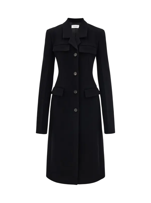 FERRAGAMO Fitted Single-breasted Wool-cashmere Coat - Black