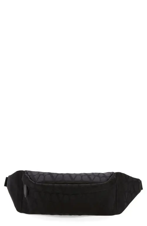 Valentino Garavani Vlogo Toile Canvas Belt Bag - 0no-nero