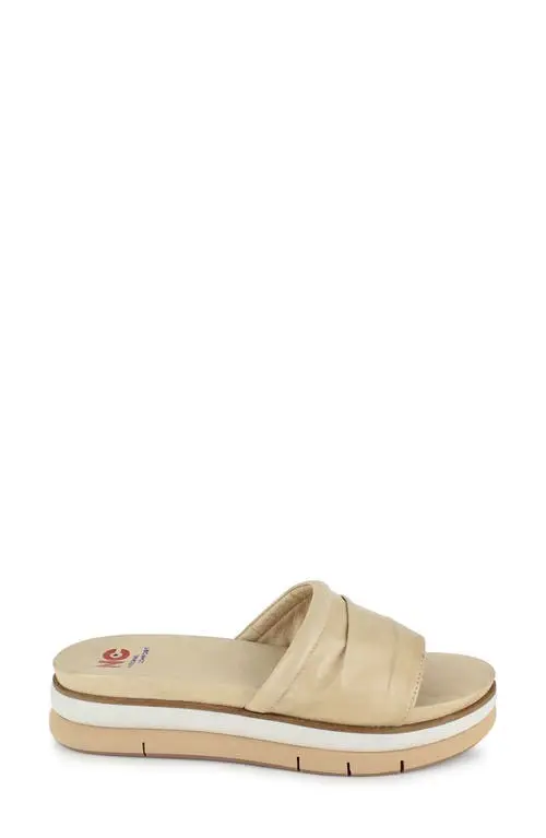 NATIONAL COMFORT Kai Platform Slide Sandal - Tan Leather
