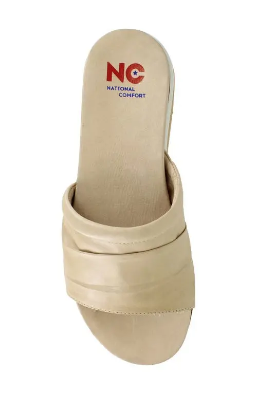 NATIONAL COMFORT Kai Platform Slide Sandal - Tan Leather