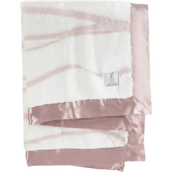 LITTLE GIRAFFE Luxe Ribbon Baby Blanket - Dusty Pink