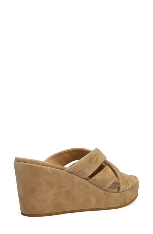 Pelle Moda Wilona Platform Wedge Slides - Latte