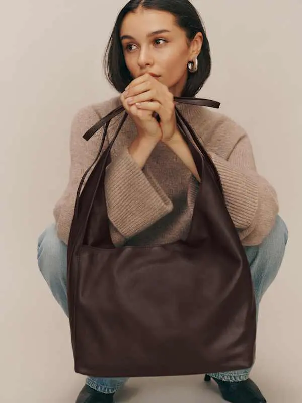 REFORMATION Vittoria Tote Bag - Brown