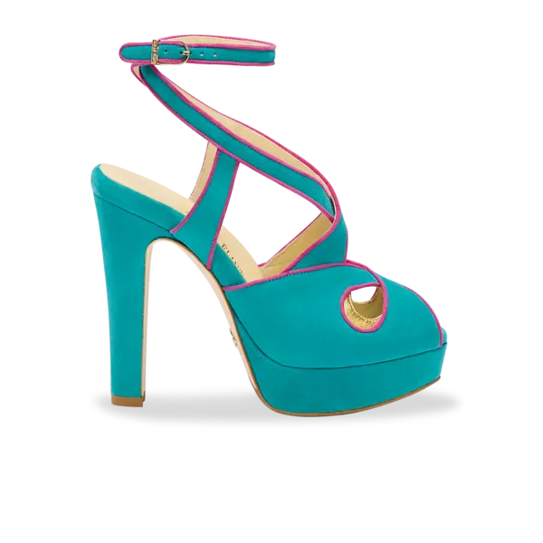 Sarah Flint Perfect Sharon 120 Platform Heels - Turquoise Suede