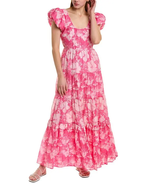 Loveshackfancy Karalie Silk-Blend Maxi Dress In Pink - 83% Off |  Editorialist